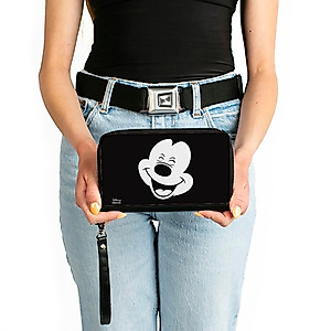 Buckle-Down Women's PU Zip Around Wallet Rectangle-Mickey Mouse, 7.5"x4.5"