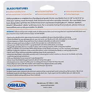 Oshlun SBF-054030 5-3/8-Inch 30 Tooth MTCG Saw Blade with 20mm Arbor (5/8-Inch and 10mm Bushings) for Mild Steel and Ferrous Metals