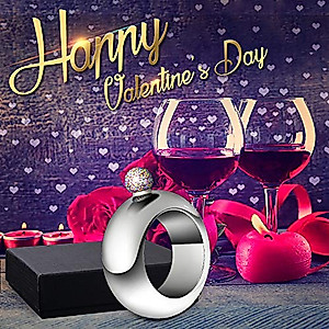 CCJK Liquor Flask for Women with Funnel - Stainless Steel Bangle Bracelet Hidden Flask Set 3.5OZ Wine Flask Wrist Jewelry for Women Girls Men Party Hand size Flask（silver）