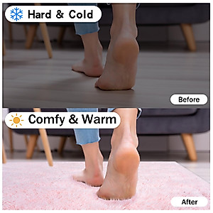 Ultra Soft Pink Rugs for Bedroom 8x10 Feet, Fluffy Shag Area Rugs for Living Room, Large Comfy Furry Rug for Girls Kids Baby Room Decor Teenage Pastel Princess Rug, Non Slip Nursery Classroom Rug