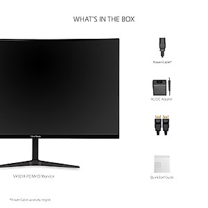 ViewSonic VX3218-PC-MHD 32 Inch Full HD 1080p 165Hz 1ms Curved Gaming Monitor with Adaptive-Sync Eye Care Frameless HDMI and Display Port (Renewed)