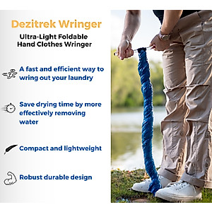 Dezitrek Original Ultra Light Clothes Wringer - Ideal for Light-Weight Clothing, Manual Hand Crank Laundry Wringer for Off Grid Living, Camping, Hotel and Travel - Compact, Eco-Friendly Towel Wringer