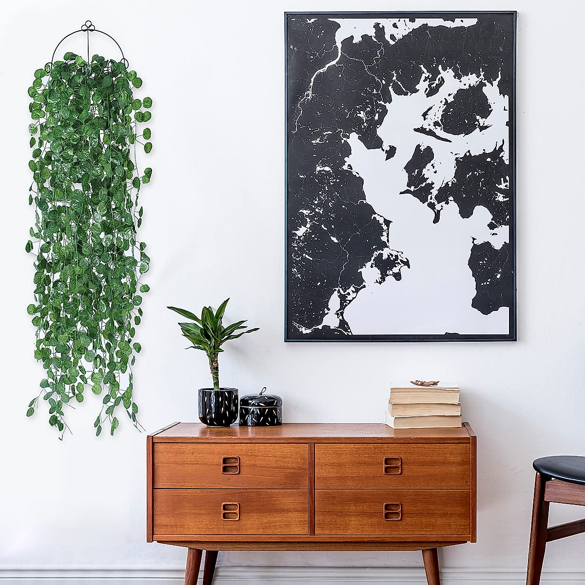 Whonline 14 Pack 96 Feet Fake Leaves Artificial Ivy Vines Greenery Decor Leaf Garland Hanging Plants Vines for Bedroom Home Wedding Jungle Party Decorations