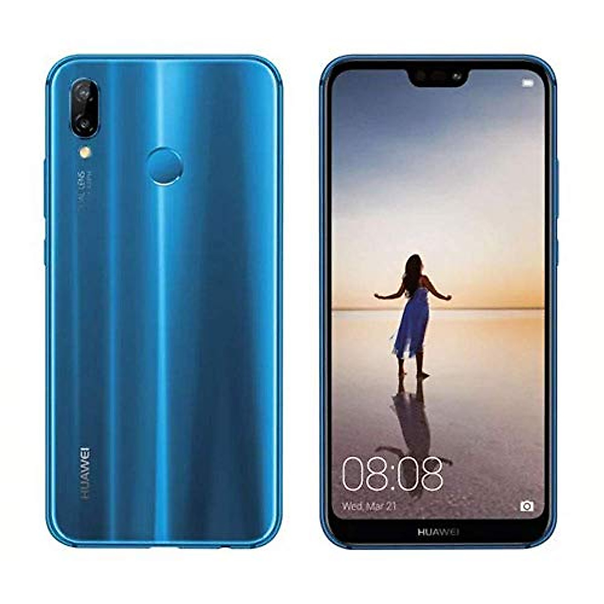 Huawei P20 Lite 64GB Single-SIM (GSM Only, No CDMA) Factory Unlocked 4G/LTE Smartphone (Klein Blue) - International Version