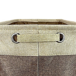 Personalized Dog Boston Terrier Bone Decorative Storage Basket Fabric Durable Toy Box with 2 Handles for Organizing Closet Garage Clothes Blankets Brown and White