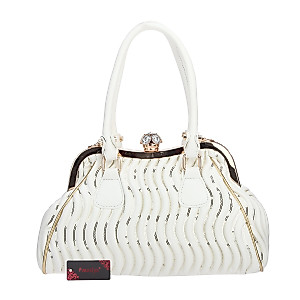 Fawziya Butterfly Spherical Crystal Ball Hand Bags For Women Pu Leather Purse And Bags-White