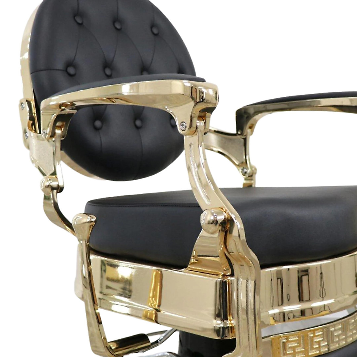 OMWAH Barber Chair Reclining Hydraulic Barber Chairs Heavy Duty Styling Chairs for Salon Chair Beauty Equipment (Vintage, Black/Gold)