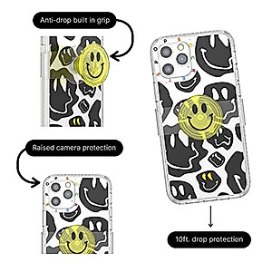 PopSockets iPhone 12/12 Pro Case with Repositionable Slide Grip and Compatible with MagSafe - All Smiles