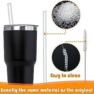10PCS Replacement Straws for Stanley 20/30/40oz Travel Tumbler, Reusable Plastic Straws with Cleaning Brush, for Stanley Quencher Adventure, 40 oz Water Jug Accessories (30cm / 11.8inch Long)