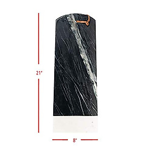 Foreside Home & Garden Large Rectangle Black Marble Serving Cutting Board