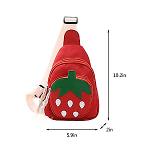 Erinaco Fruit Strawberry Sling Bags Shoulder Backpack CrossBody Backpack Casual Daypack, Dark Red