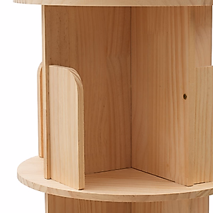 PAREKS 6 Tiers Rotating Bookshelf 360 Display Floor Standing Bookcase Storage Rack for Kids&Adults Multi-Functional Bookshelf Organizer/2444