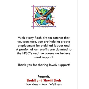 Rooh Dream Catcher ~ White Magic Wreath Dream Catcher ~ Handmade Mandala Hangings for Positivity (Can be Used as Home Décor Accents, Wall Hangings, Garden, Car, Outdoor, Bedroom)