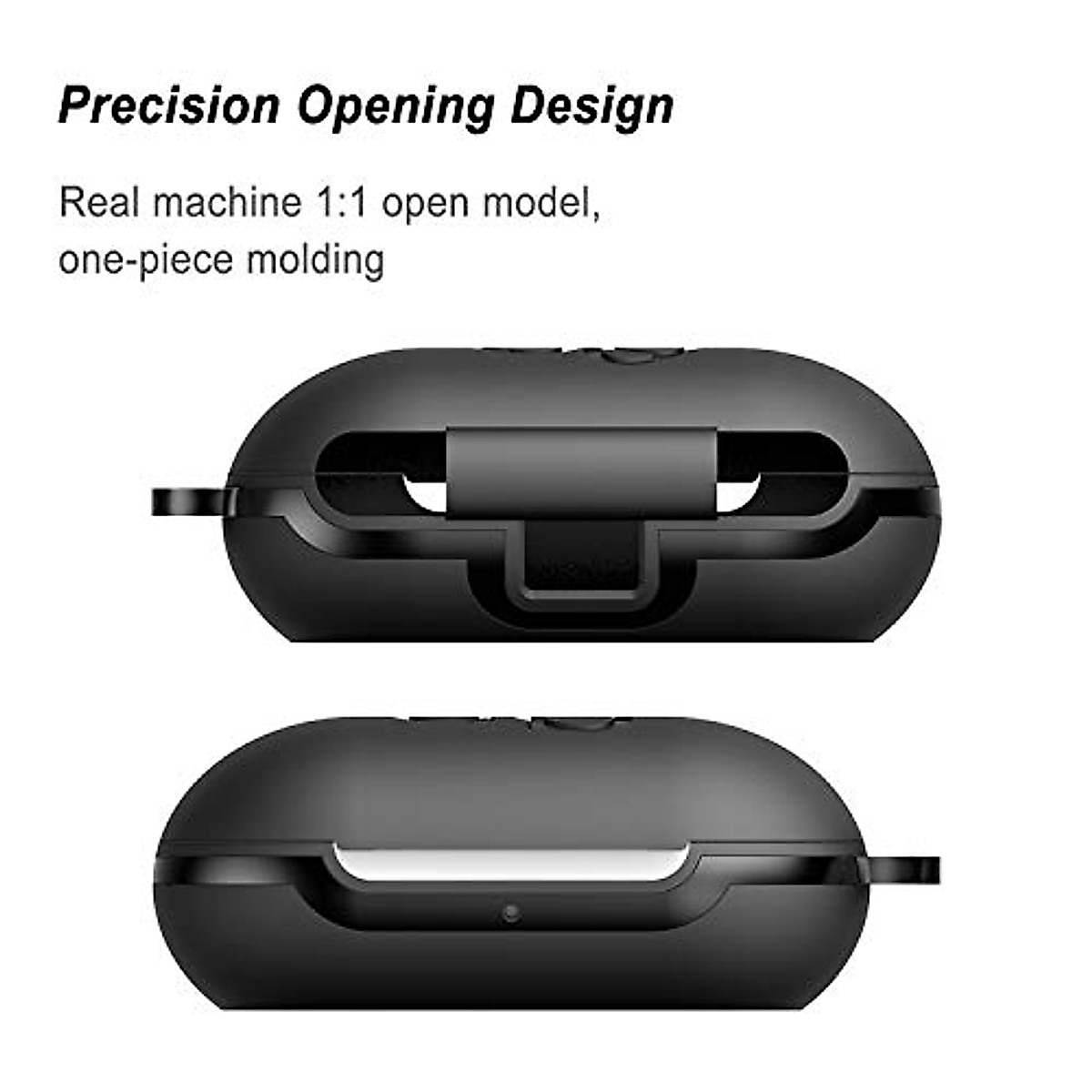 Aotao Silicone Case for Galaxy Buds 2019, Soft and Flexible, Scratch/Shock Resistant Silicone Cover with Carabiner for Galaxy Buds (Black)