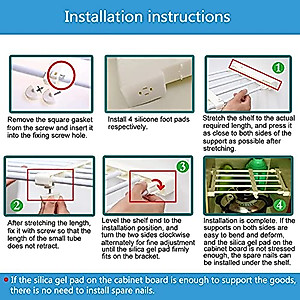 Adjustable Closet Organizer Storage Shelf Wall Mounted Kitchen Rack Space Saving Wardrobe Decorative Shelves Cabinet Holders (White, Length: 11.81 - 15.74 inch (30-40cm), Width: 9.44inch (24cm))