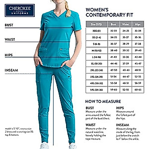 Infinity Long Sleeve Scrubs for Women, 4-Way Stretch Performance Fabric CK781A, L, Navy