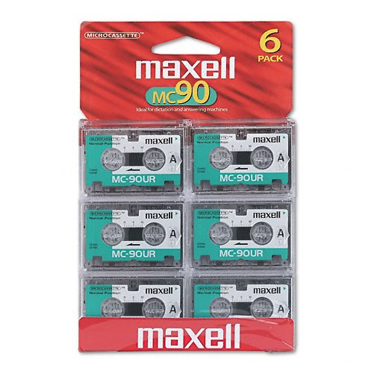 Maxell MC90 Dictation and Audio Cassette 90 Minute 6 Pack
