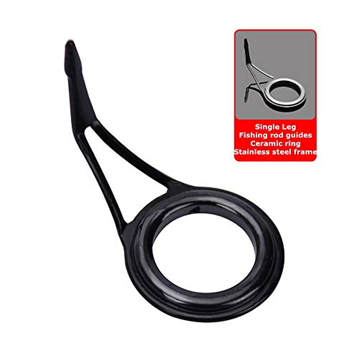 8pcs Single Leg Fishing Rod Guides Replacement, Ceramic Fishing Pole Rod Guide Rings, Casting Fishing Rod Eyes and Guides Rod Eyelet Repair Kit Fishing Rod Repair Kit Fishing Guides Rod Eyelets