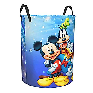 Cute Large Laundry Basket fit Cartoon Character A1 Durable Waterproof Portable with Handle for Bedroom Laundry Room collapsible laundry baskets Round Dirty Storage Clothes Basket Circular hampers - M