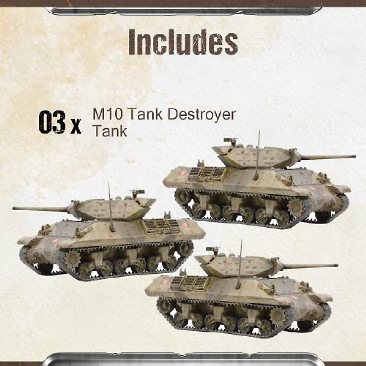 Wargames Delivered Bolt Action Tank War Miniatures - US Army M10 Tank Destroyer Platoon, World War 2 Miniatures, Bolt Action US Tank Model 28mm Scale Miniature War Game by Warlord Games