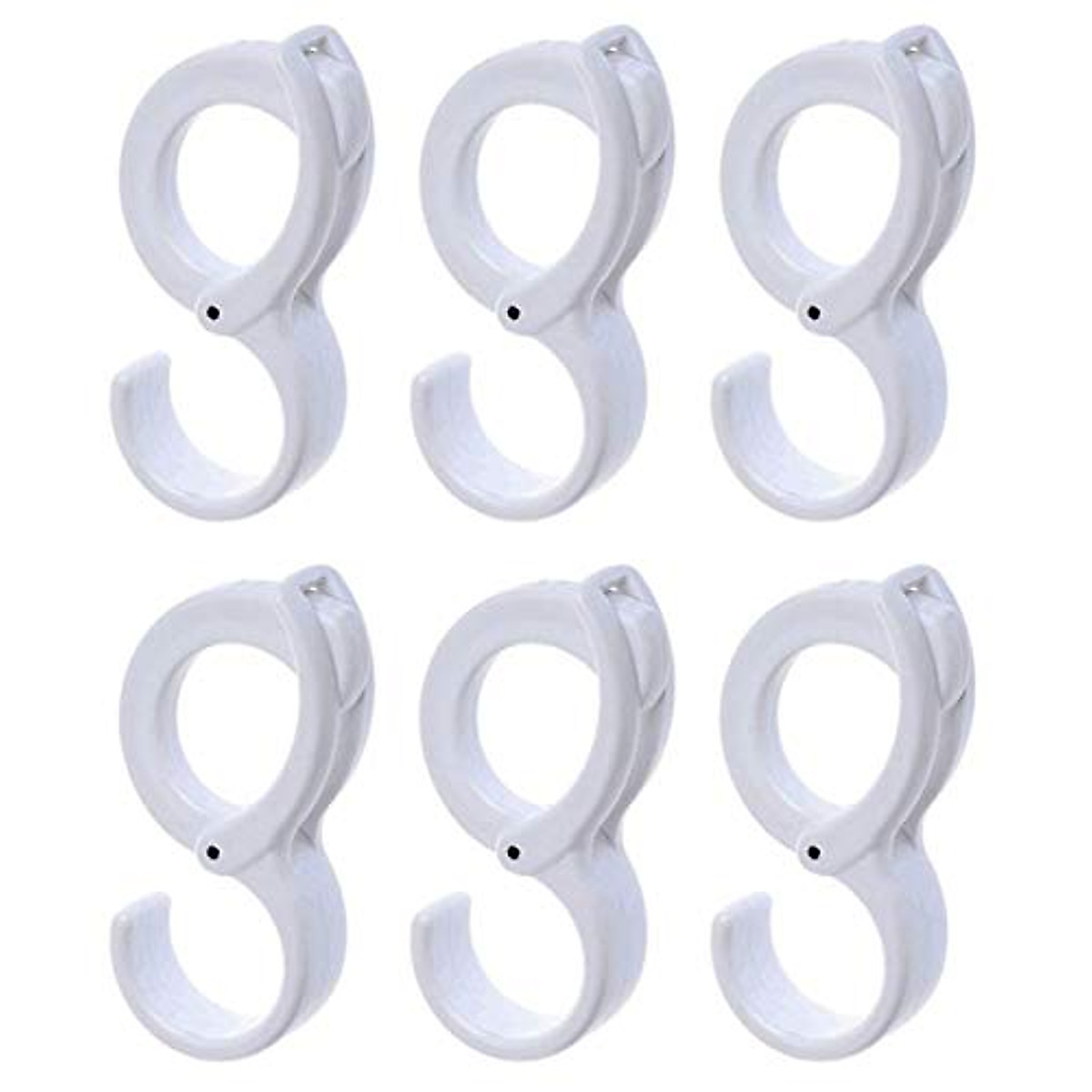 White Hanging Hooks, Multi-Purpose Hanging Hooks Hangers,Table Edge Hook,Hook Clip,Hanging Clips Hook,Windproof Hook, for Home, Office, Workshop, Exhibition(6 PCS, White)