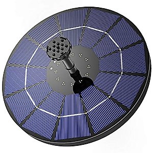 AISITIN 3.5W Solar Bird Bath Fountain Built-in 1500mAh Battery, Solar Water Fountain with 6 Nozzles, Solar Floating Fountain Pump for Bird Bath, Fish Tank, Pond, Pool, Garden and Outdoor