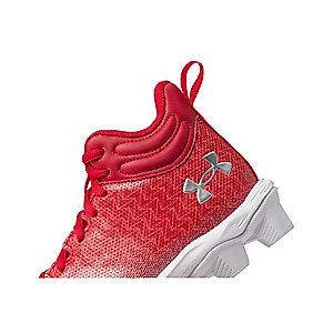 Under Armour Boy's Spotlight 3.0 Rubber Molded (Toddler/Little Kid/Big Kid) Red/White/Metallic Silver 4.5 Big Kid M