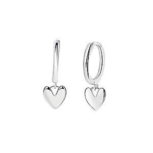 Tiny 14K Gold Plated 925 Sterling Silver Small Huggie Earrings with Heart Dangle Earrings Hoop Earrings for Women