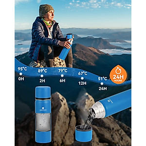 Classic Vacuum Insulated Wide Mouth Flask Bottle, BPA-Free 18/8 Stainless Steel Insulated Beverage Bottle for Cold & Hot Thermos, Keeps Liquid Hot 12hrs or Cold for Up to 24 Hours