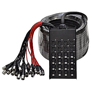 Seismic Audio Speakers 16 Channel Low Profile XLR Send Circuit Board Snake Cable, XLR Splitter Cable, 100 Feet