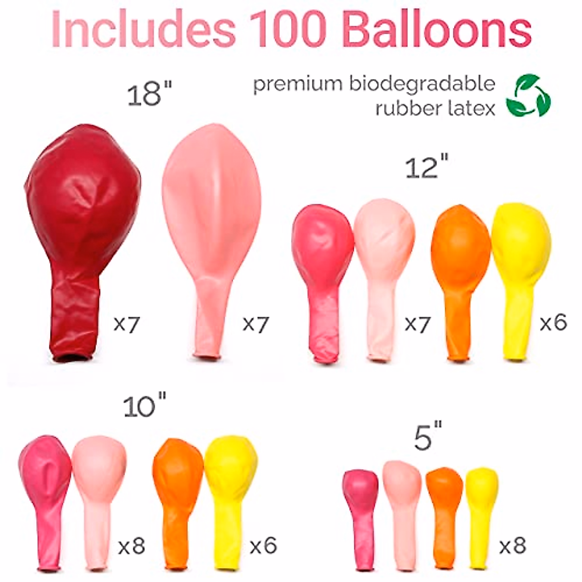 Lunar Bliss 16 ft Balloon Arch & Garland Kit | 100 Balloons, Pink, Fuchsia, Yellow | Birthday Party Decorations, Baby Shower (Pink Citrus)