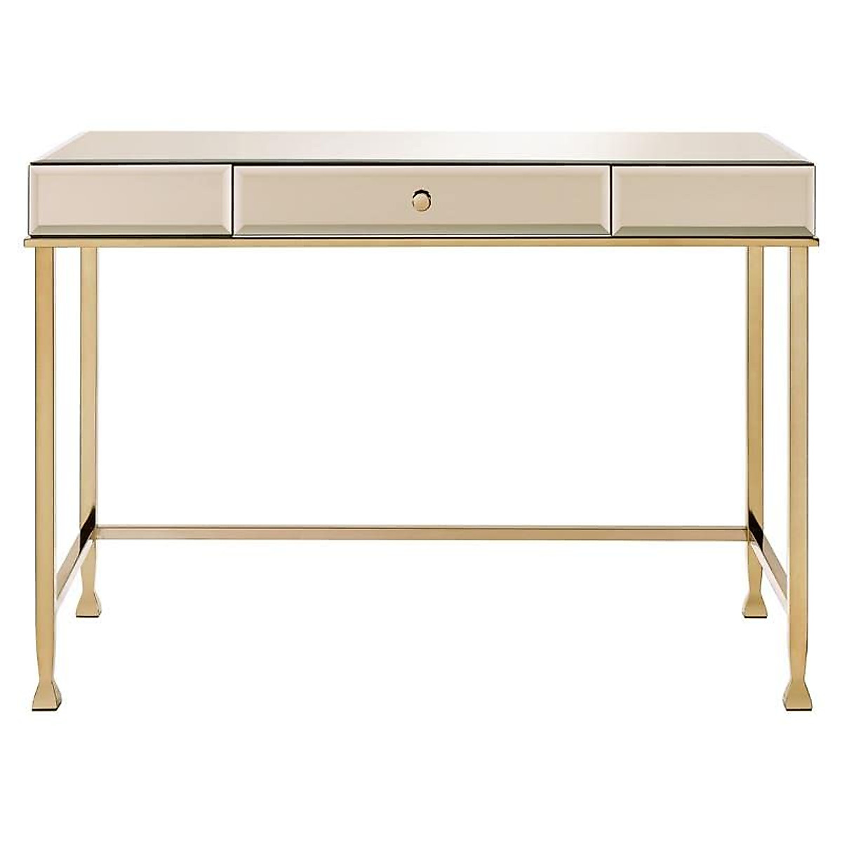 Acme Furniture Canine Writing Desk, Smoky Mirroed and Champagne Finish