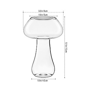 DOITOOL Mushroom Glasses Creative Mushroom Shaped Cocktail Glass Glass Goblet 280ML Mushroom Cocktail Glass Cup Wine Glasses for Party Novelty Mushroom Glasses Drinking for Bar Home