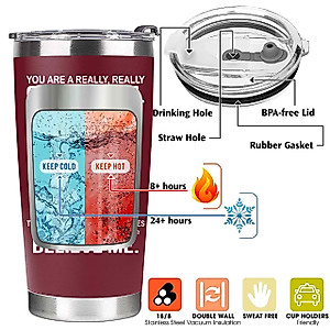 BETHEGIFT Mother's Day Gifts for Mom from Daughter, Son - Mom Gifts - Great Mom Coffee Tumbler - Birthday Gifts for New Mom, Mom To Be, Mother In Law - Present for Mom - Mom Cup 20oz, Red