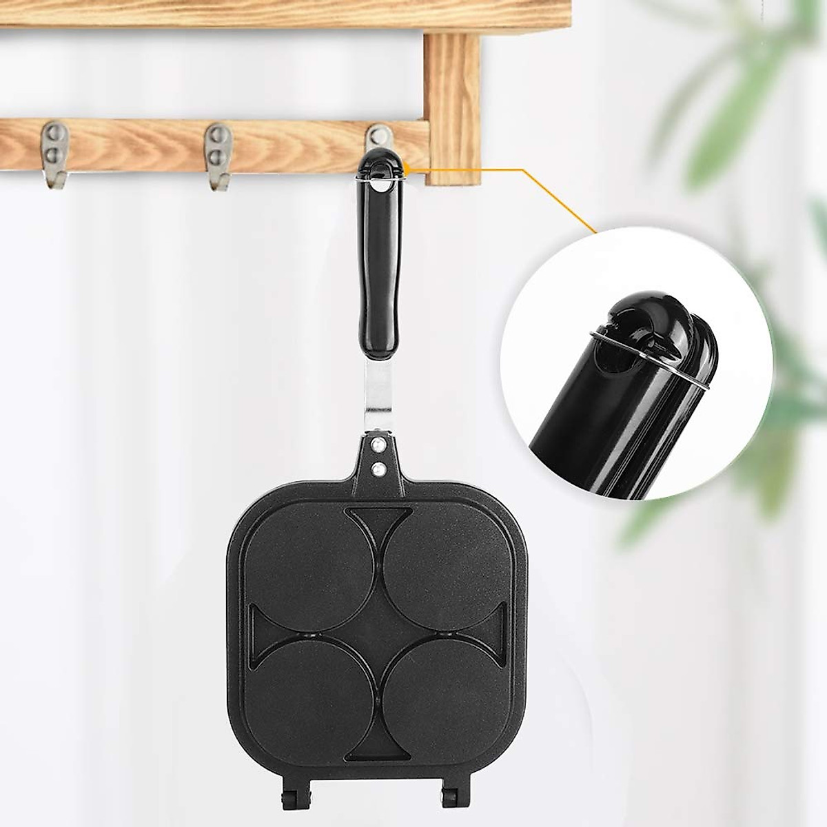 Household Kitchen Breakfast Pancake Cooking Pan, Double Sided Lovely Cartoon Animal Pattern Breakfast Non Stick Frying Pan for Egg Hamburger Omelette