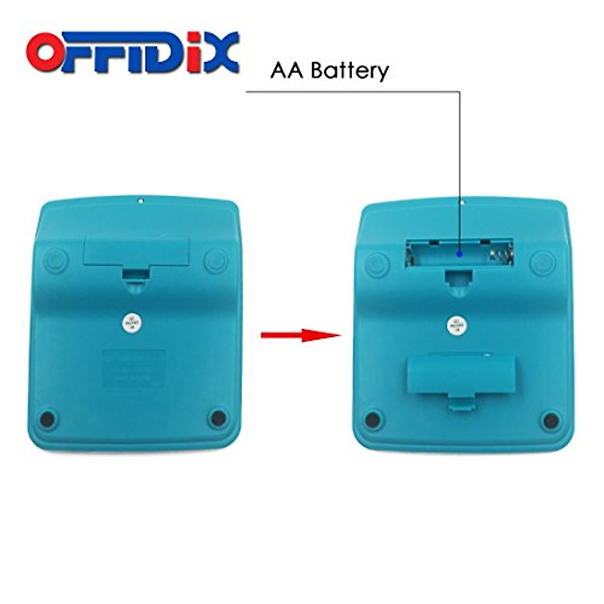 OFFIDIX Office Desktop Calculator, Solar and Battery Dual Power Electronic Calculator Portable 12 Digit Large LCD Display Calculator, Calculators Large Display Blue