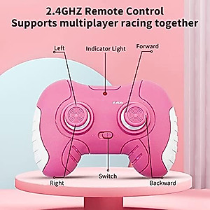 Goolsky Remote Control Car for Girls, 1:12 Pink RC Rock Crawler 2.4GHz 4WD RC Convertible Off-Road Vehicle All Terrains with Shovel Dual LED Lights Hobby RC Trucks Rechargeable Electric Toy for Kids