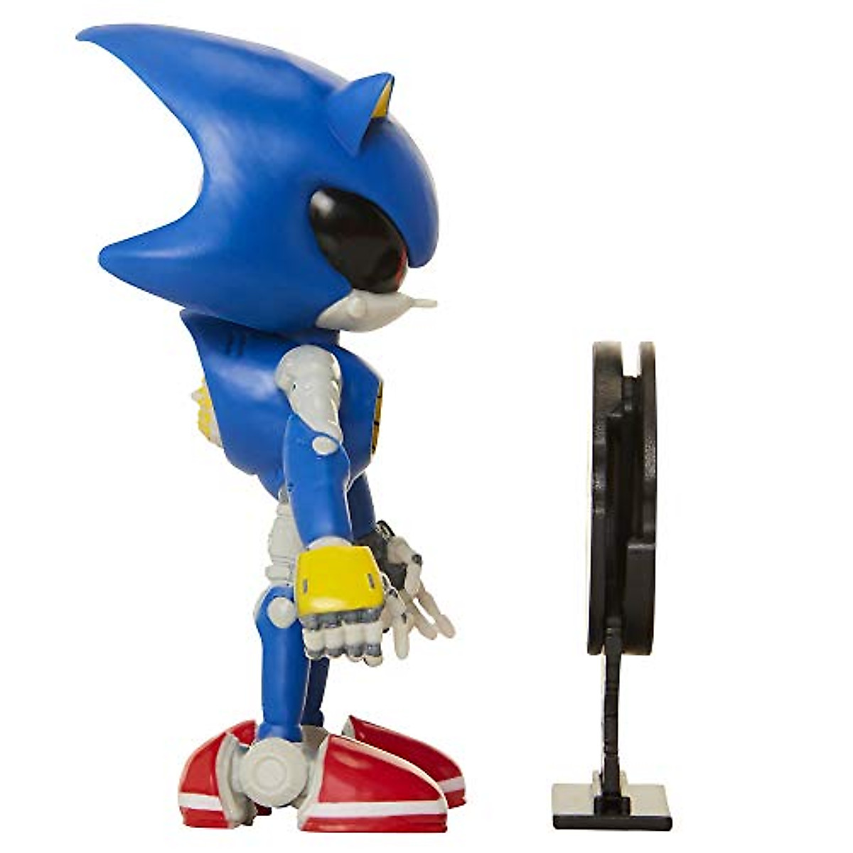 Sonic The Hedgehog Collectible Metal Sonic 4" Bendable Flexible Action Figure with Bendable Limbs & Spinable Friend Disk Accessory Perfect for Kids & Collectors Alike for Ages 3+