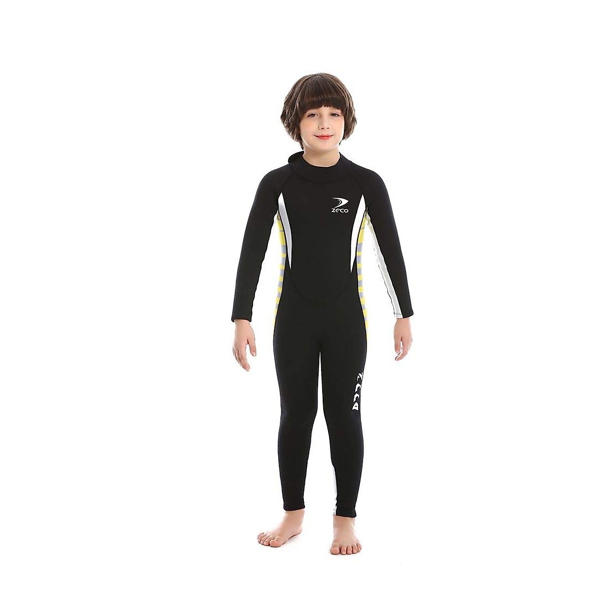 2.5mm Neoprene Kids full Wetsuit, One Piece Swimsuit for boys and girls, Children Diving Suit with Back Zip for Swimming, Diving, Snorkeling and Other Water Sports