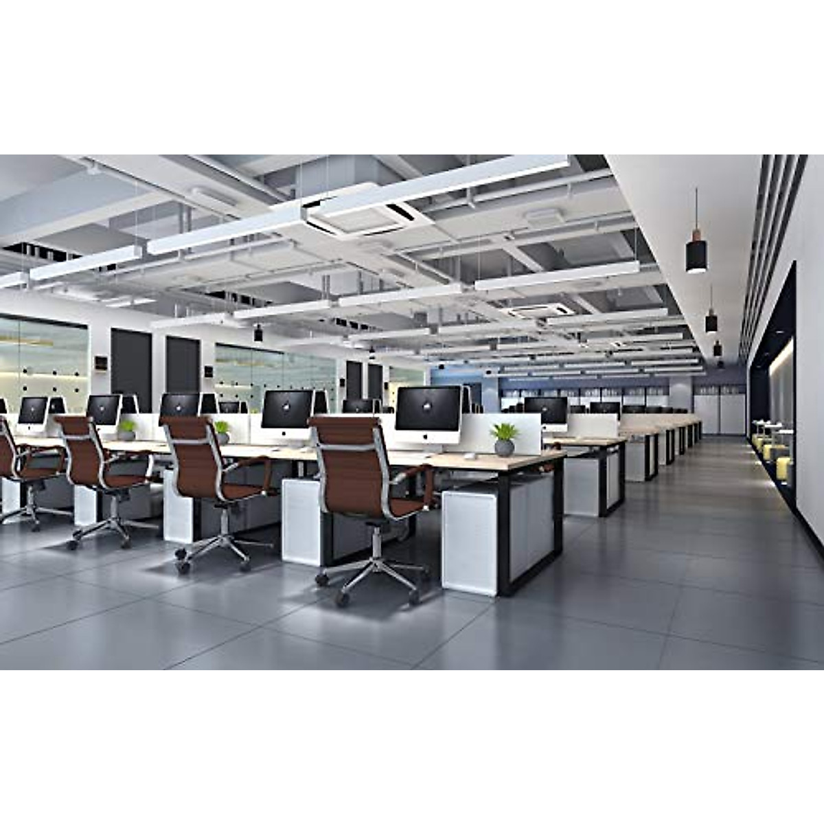 2xhome Modern Office Desk Chair Mid Back Ribbed PU Leather Conference Task Armchair with Swivel Tilt & Adjustable Height, Brown