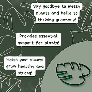 Monstera Leaf Plant Support | Unique & Aesthetic Monstera Plant Support | Keeps Plants Tame & Growing Vertical | Made in USA (Green)