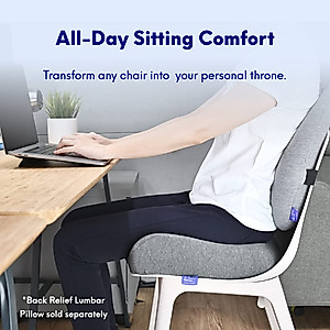 Cushion Lab Patented Pressure Relief Seat Cushion for Long Sitting Hours on Office & Home Chair - Extra-Dense Memory Foam for Soft Support. Car & Chair Pad for Hip, Tailbone, Coccyx, Sciatica - Black