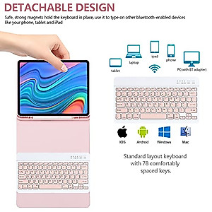 iPad Pro 12.9 inch 2022 Case with Keyboard,Keyboard Case(for 12.9-inch iPad Pro 6th/5th/4th/3rd Generation) with Smart Magic Wireless Keyboard-Bulit-in Pencil Holder-Auto Sleep/Wake Function,Pink