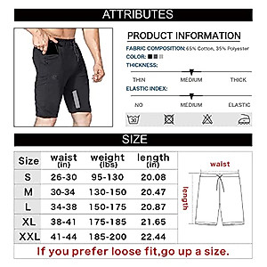 BROKIG Mens Thighs Mesh Gym Workout Shorts, Bodybuilding Slim Athletic Running Shorts for Men with Zipper Pockets (Black,Medium)