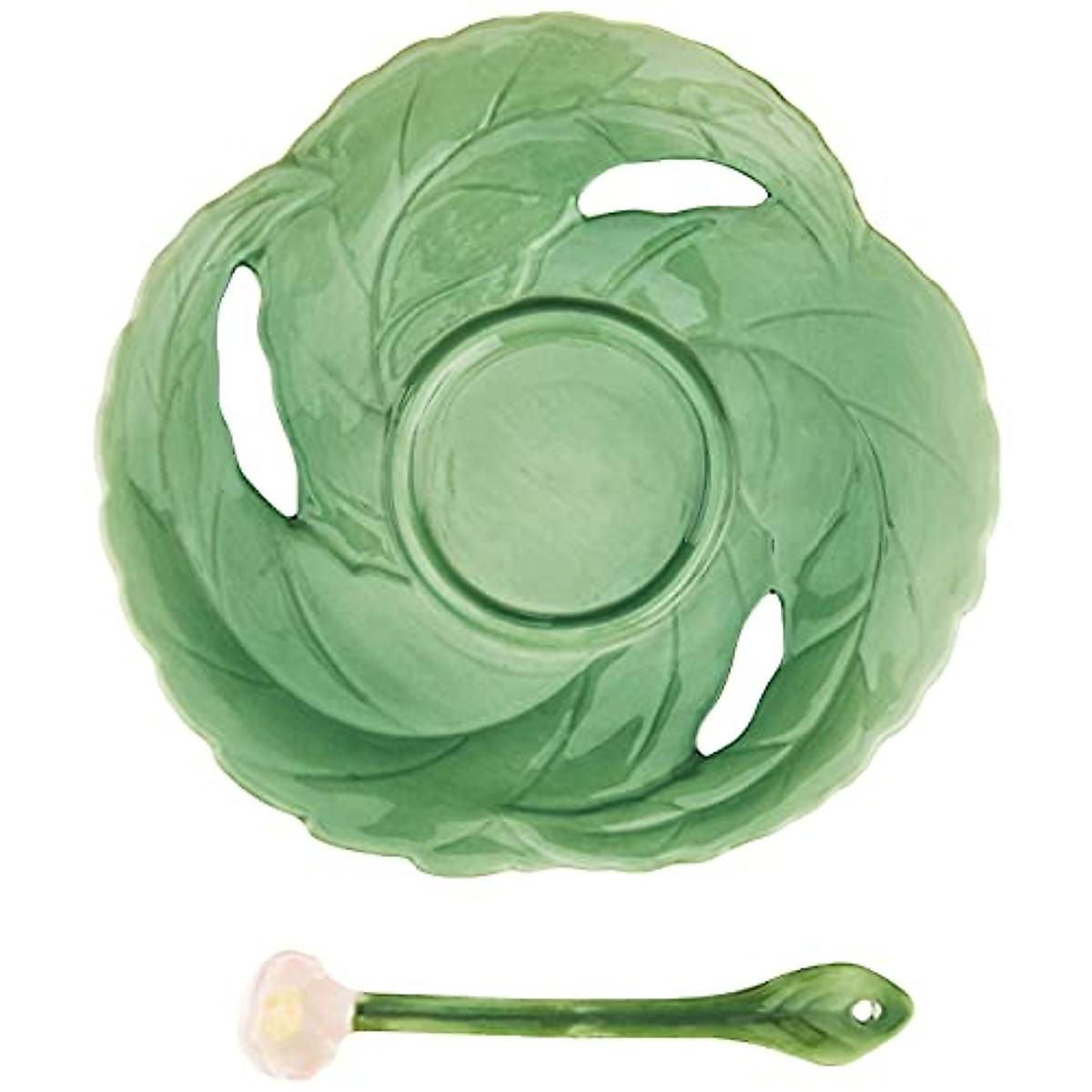 Cosmos Gifts Ceramic Rose Cup and Saucer, Set of 2