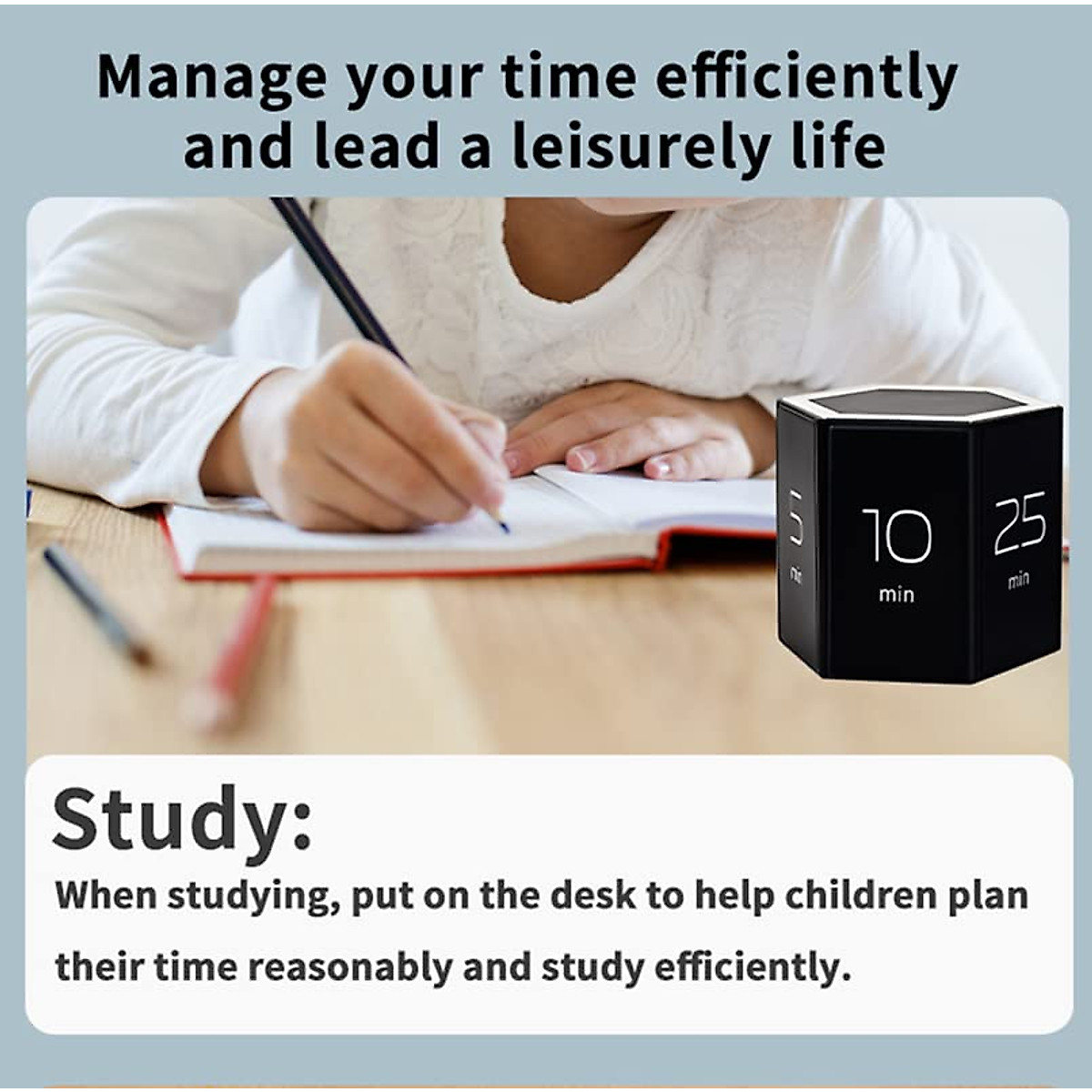 Hexagon Flip Pomodoro Timer,Magnetic Productivity Timer,Smart Study Countdown Kids Visual Timer for Kids,LED Display Digital Timer for Kitchen Cooking Exercise Classroom ADHD Reading (Black)