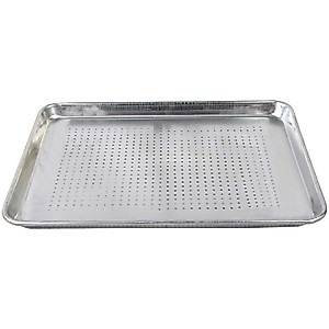 Tiger Chef Full Size 18 x 26 inch Perforated Aluminum Sheet Pan Commercial Bakery Equipment Cake Pans NSF Approved 19 Gauge