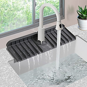 Futon.Z Silicone Faucet Handle Drip Catcher Tray, Silicone Faucet Mat, Faucet Water Catcher Mat, Silicone Sink Splash