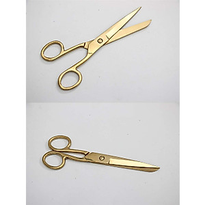 7 Inch Gold Shears Knife Edge Craft Tailor Scissors Heavy Duty Stainless Steel Professional Fabric Dressmaker Shears for Cutting Fabric, Cloth, Leather, Canvas, Denim (Gold)