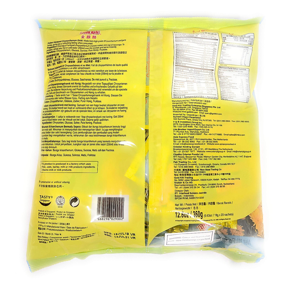 Gold Kili Instant Honey Chrysanthemum Drink 20 Sachets (2 pack)